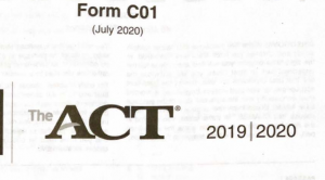 2020 July ACT Form C01: Video explanations